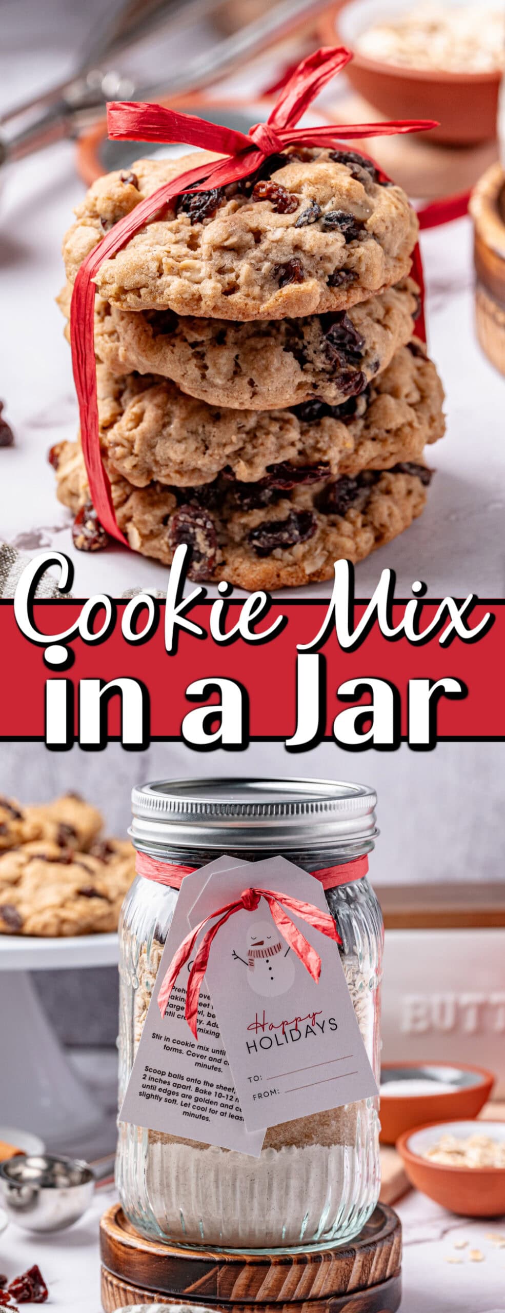 Cookie Mix in a Jar - Oatmeal Raisin - Baking Up Love